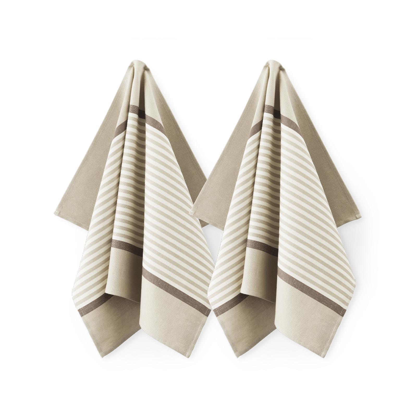 Set van 2 Abild theedoeken in een bruingrijze tint – Georg Jensen Damask